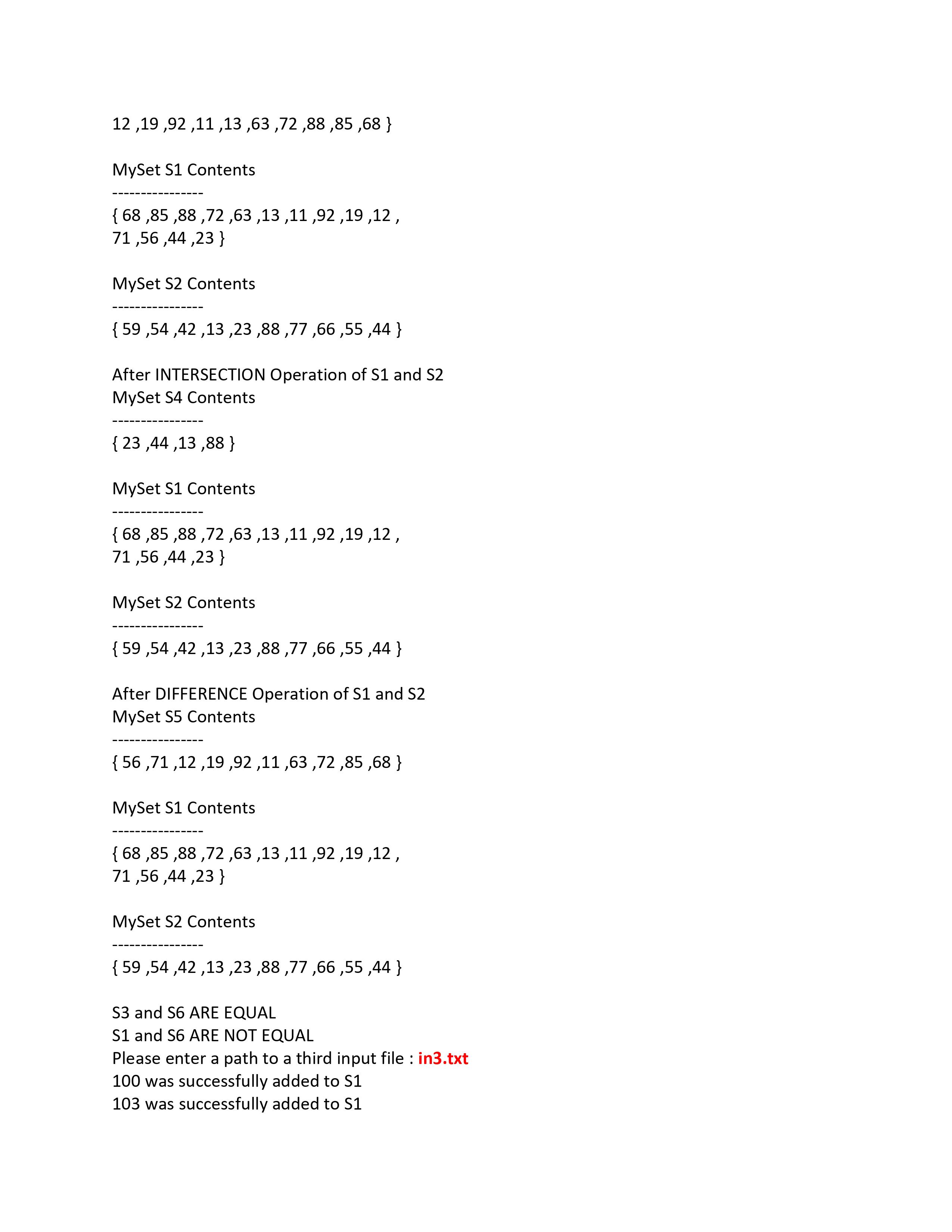 Solved SAMPLE EXECUTION Please enter a path to an input file | Chegg.com