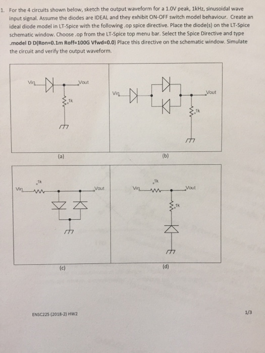 Solved For the 4 circuits shown below, sketch the output | Chegg.com