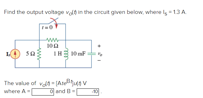 Find the output voltage vO(t) ﻿in the circuit given | Chegg.com