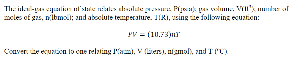 Solved The ideal-gas equation of state relates absolute | Chegg.com