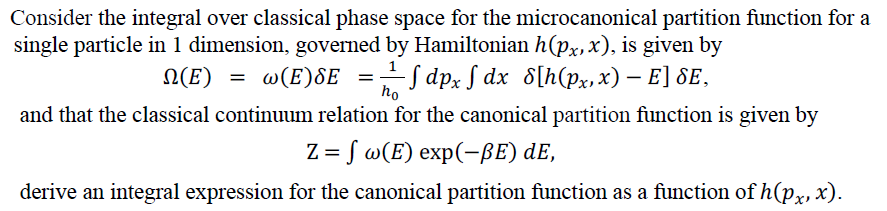 Solved 1 ho Consider the integral over classical phase space | Chegg.com