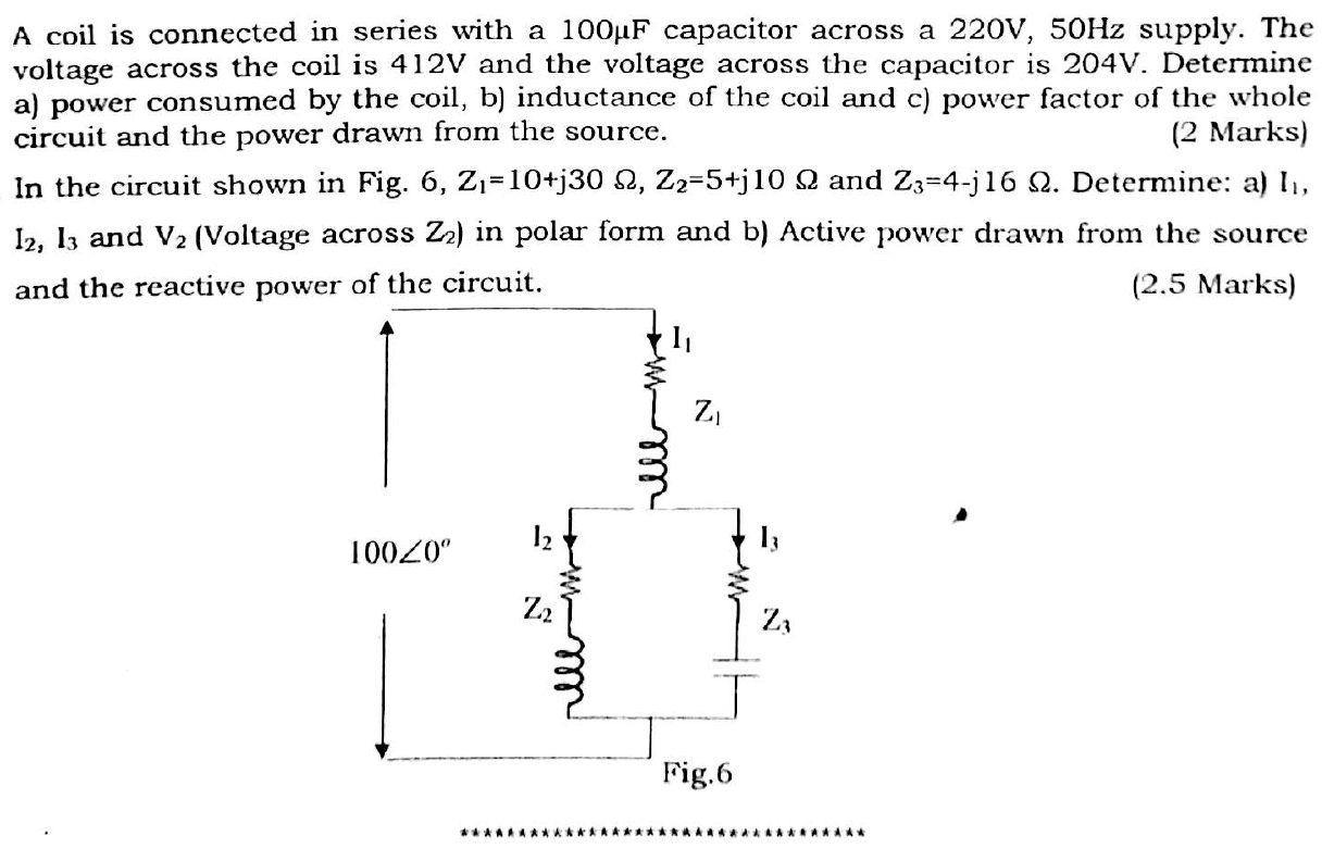 Solved A coil is connected in series with a 100uF capacitor | Chegg.com