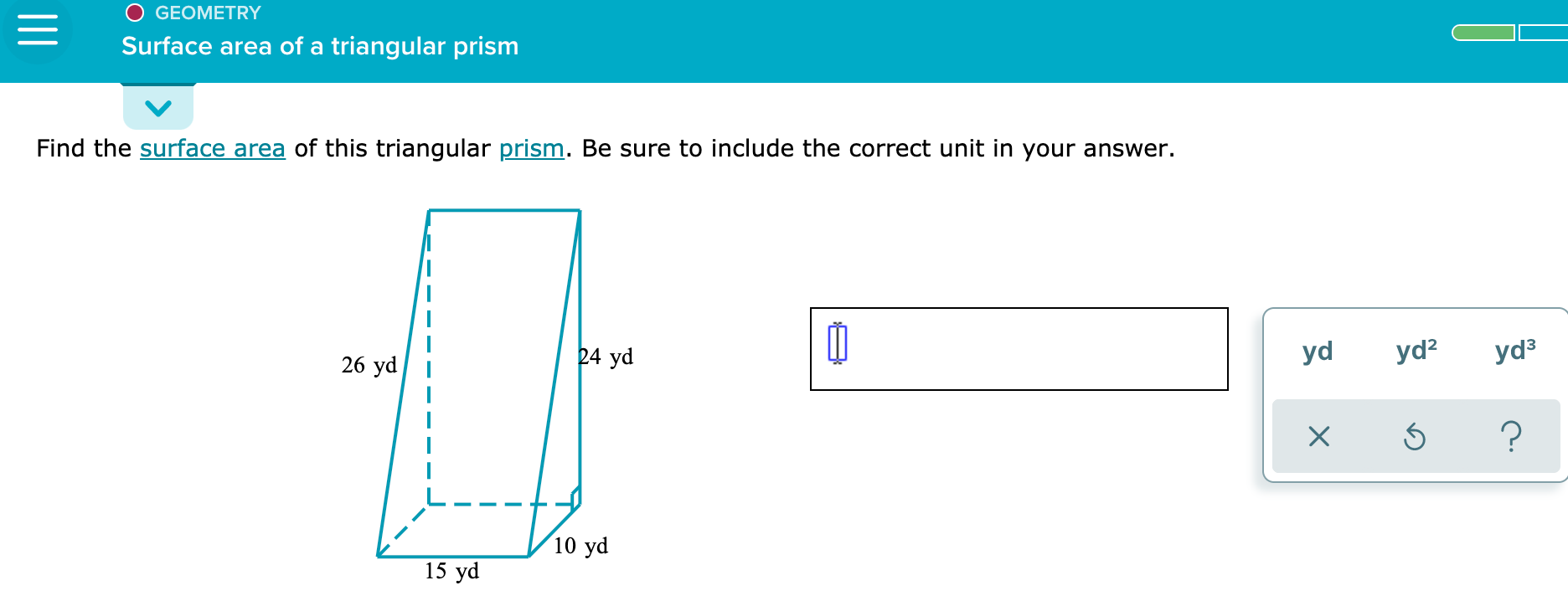 Solved GEOMETRY Surface area of a triangular prism Find the | Chegg.com