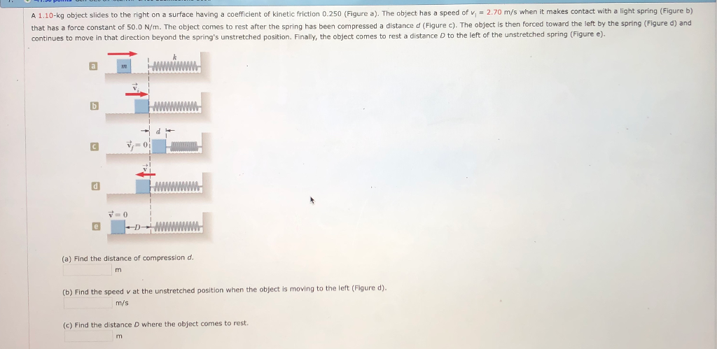 Solved A 1.10-kg object slides to the right on a surface | Chegg.com