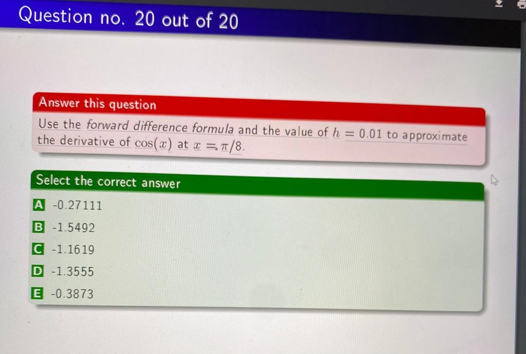 Answer this question Use the forward difference | Chegg.com