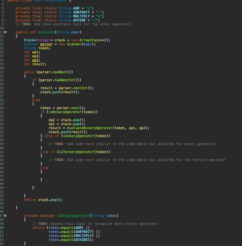 Solved Enhanced Postfix Evaluator Problem Description: In | Chegg.com