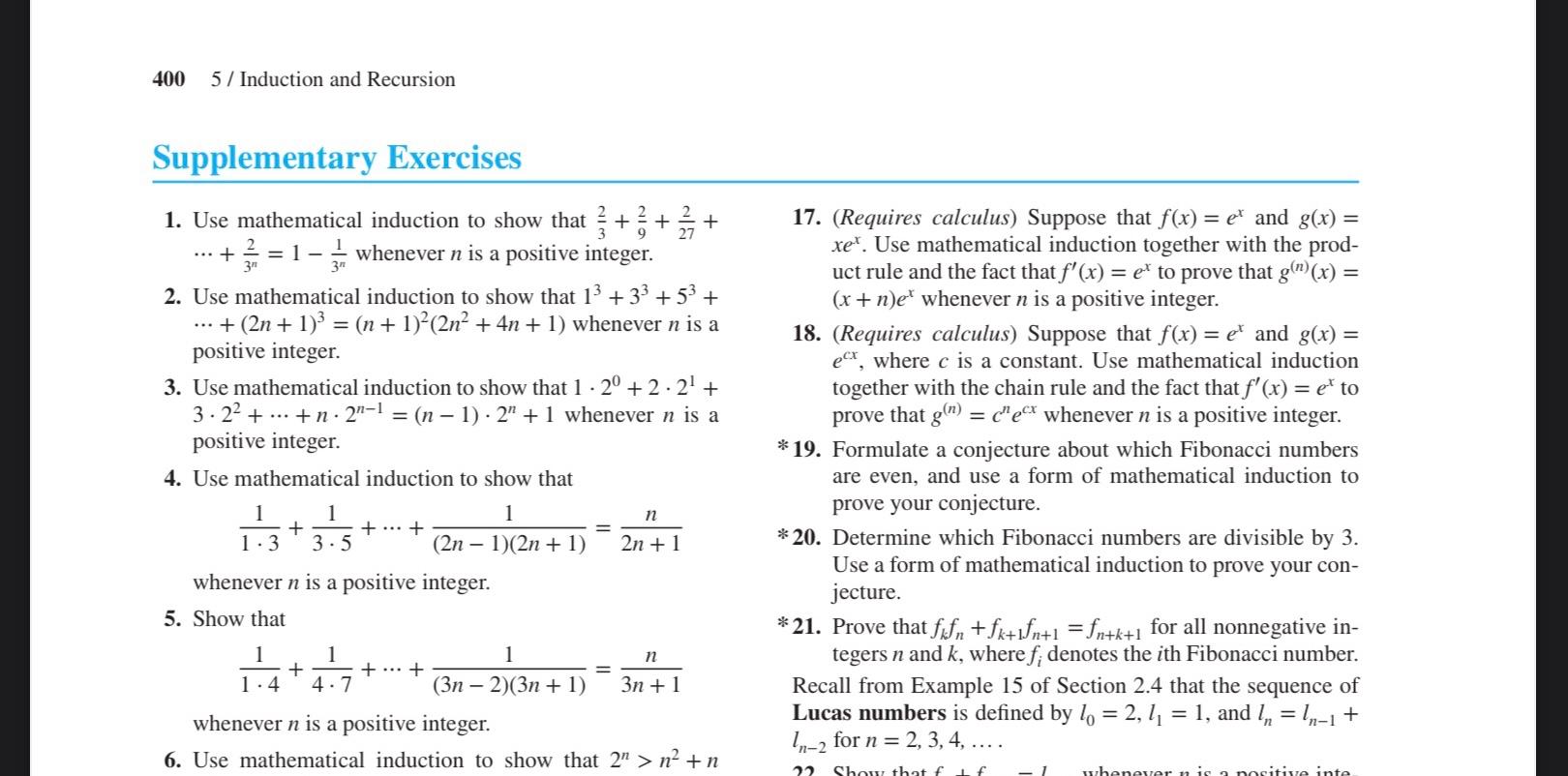 Solved 4005 / Induction and Recursion Supplementary | Chegg.com