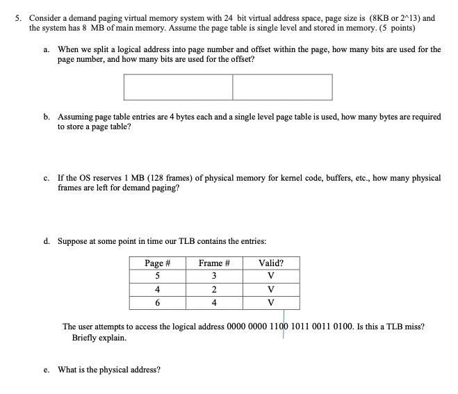 Solved Consider a demand paging virtual memory system with | Chegg.com