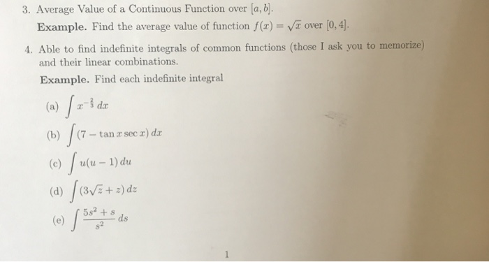 Solved 3. Average Value of a Continuous Function over [a, b. | Chegg.com