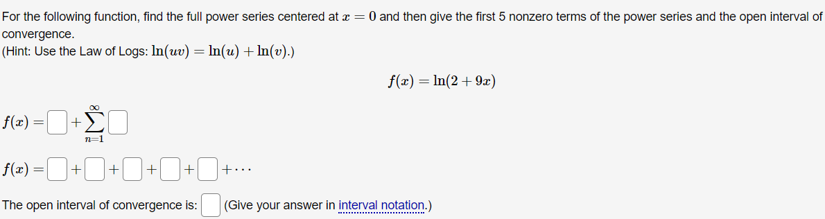 Solved For the following function, find the full power | Chegg.com