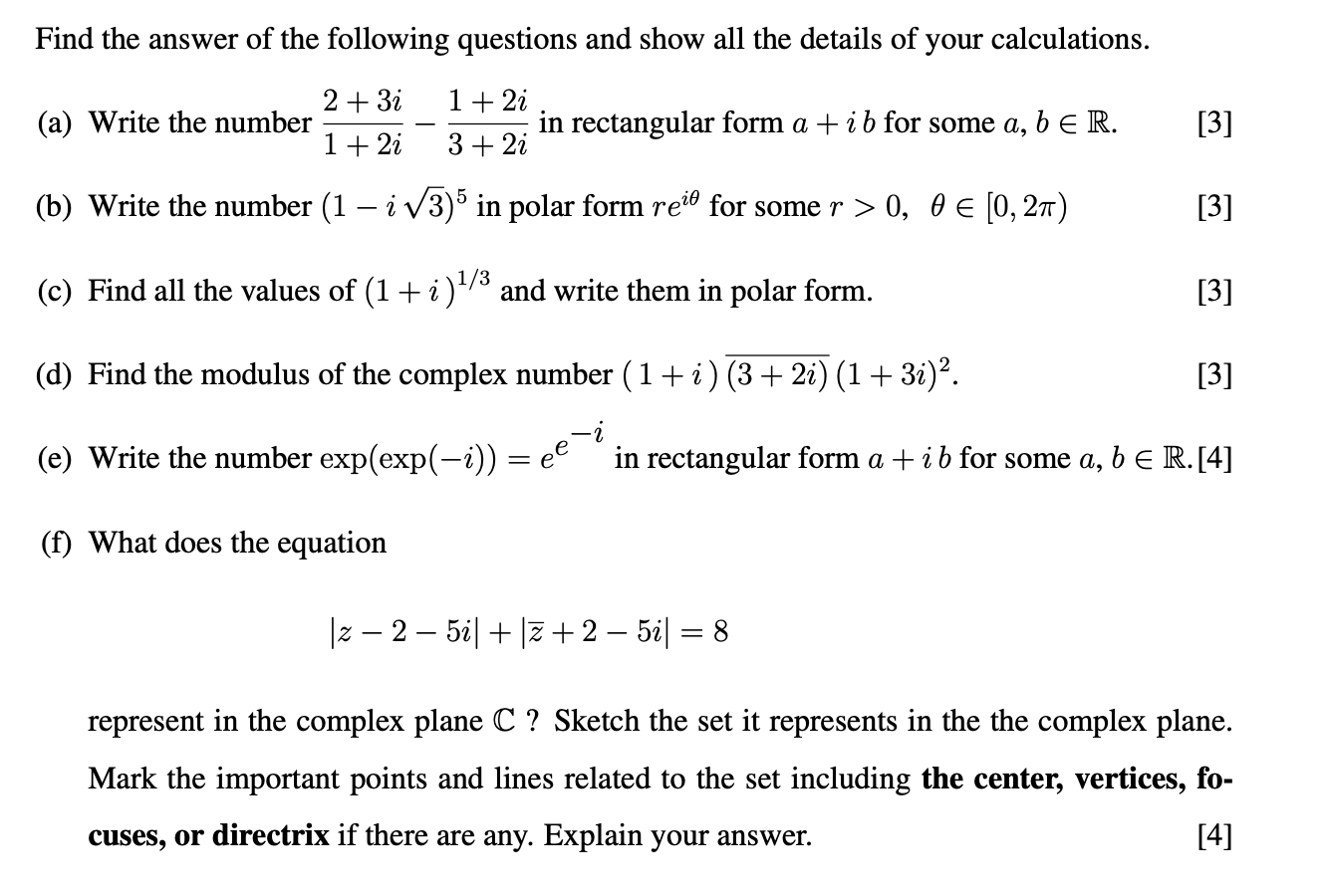 Solved Find the answer of the following questions and show | Chegg.com
