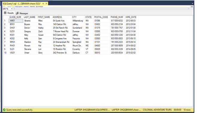 Solved TERT TITATIEF SQL Query1.sql-L..QBMAM chase (5211" + | Chegg.com