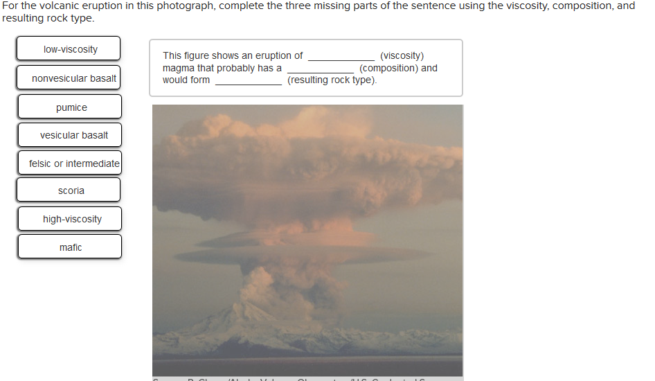 Solved For the volcanic eruption in this photograph, | Chegg.com