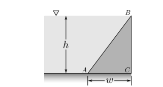 Solved A triangular dam made of concrete (SG = 2.4) with | Chegg.com