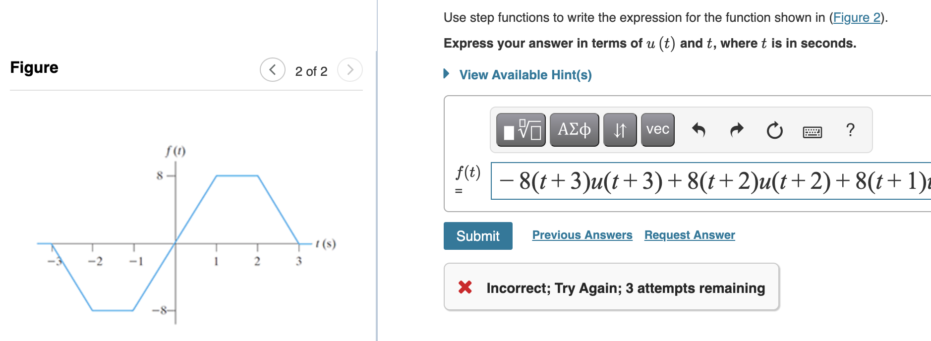 Solved Use Step Functions To Write The Expression For The 