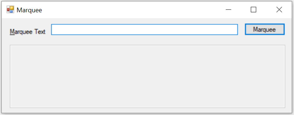 Solved C# Create a marquee application (a marquee is a box | Chegg.com