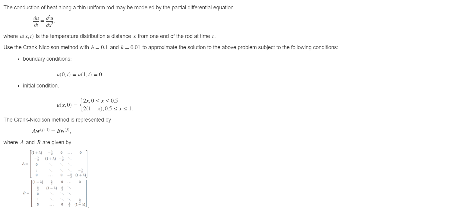 ∂t∂u=∂x2∂2u, where u(x,t) is the temperature | Chegg.com