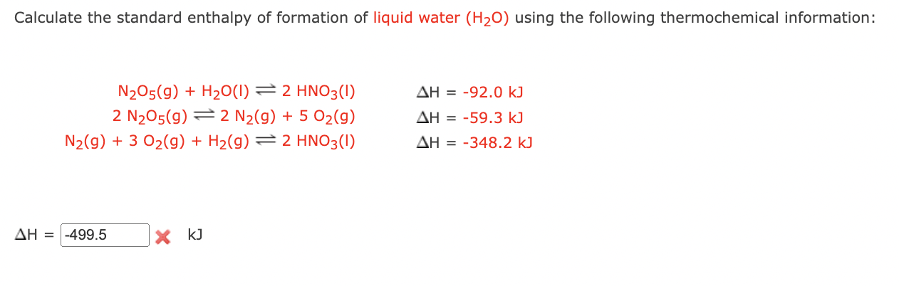 Solved Calculate the standard enthalpy of formation of | Chegg.com
