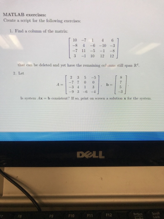Solved MATLAB exercises: Create a seript for the following | Chegg.com