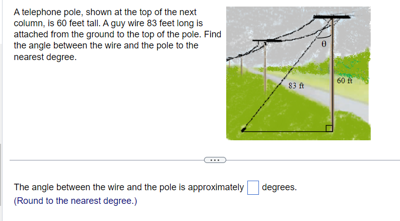 Solved A telephone pole, shown at the top of the next | Chegg.com