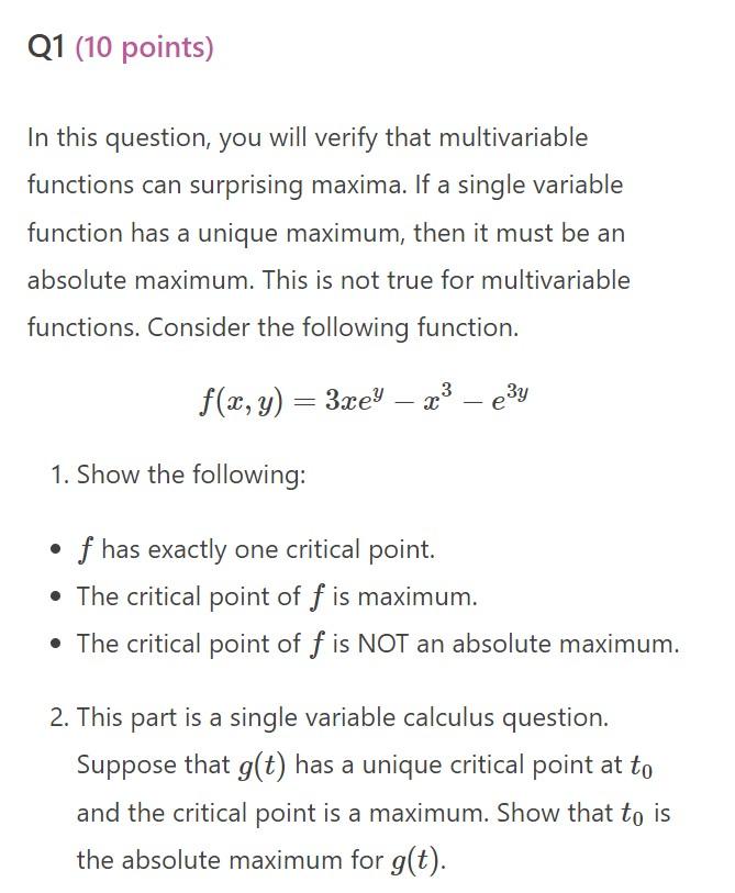 Solved In this question, you will verify that multivariable | Chegg.com
