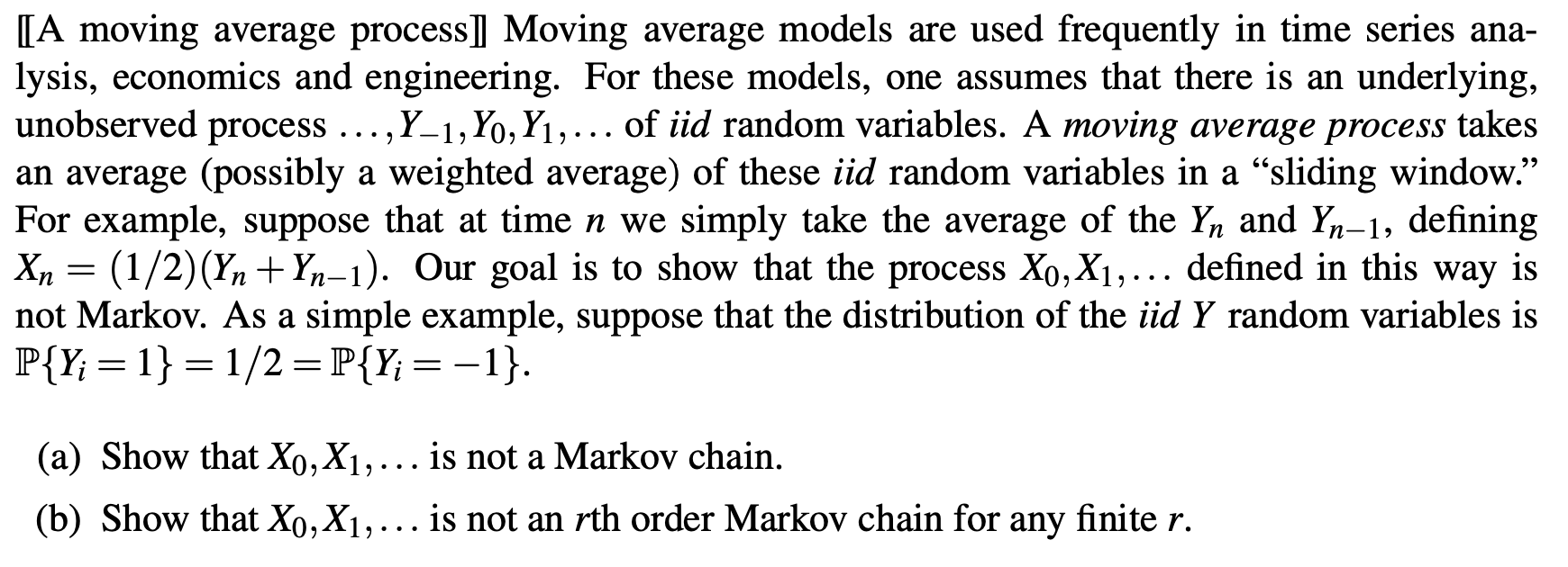 ) [A moving average process] Moving average models | Chegg.com