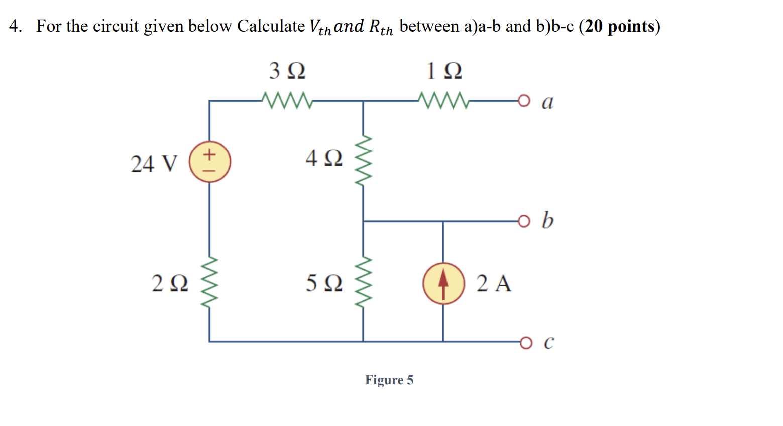 Solved 4. For the circuit given below Calculate Vth and Rth | Chegg.com