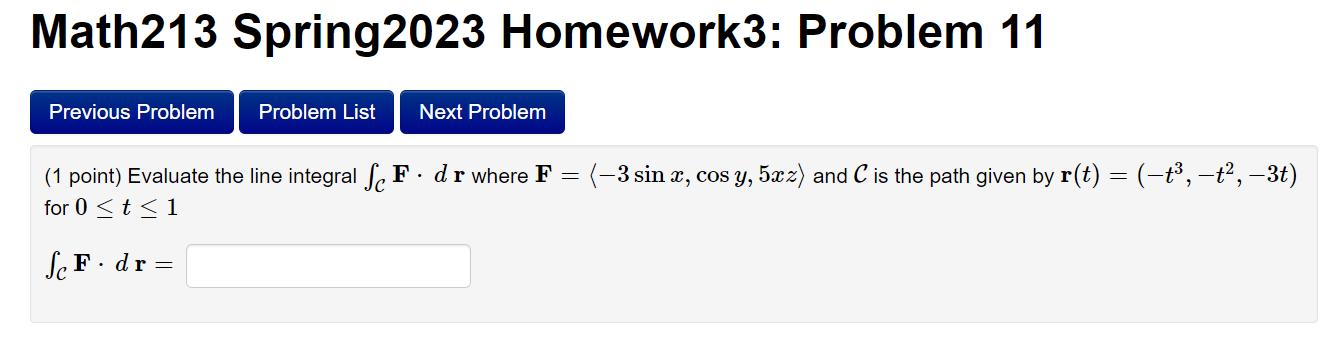 Solved Math213 Spring2023 Homework3: Problem 11 (1 point) | Chegg.com