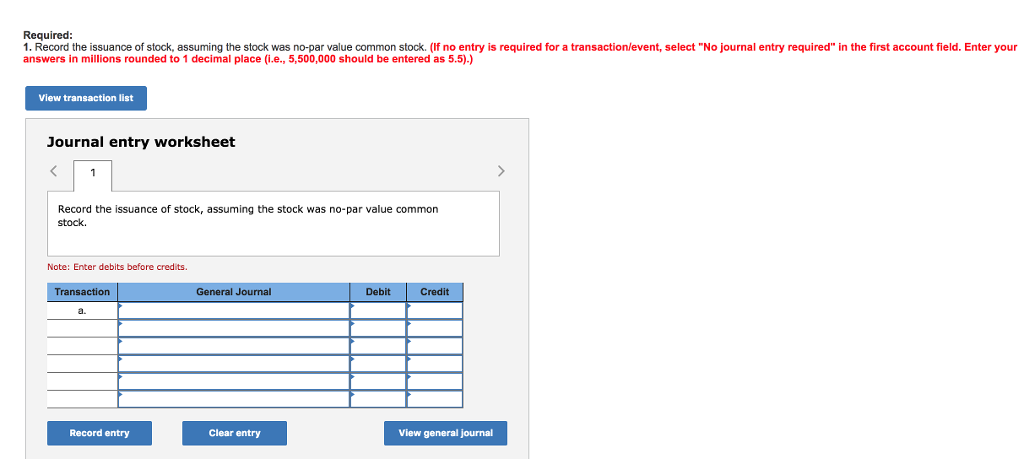 Required 1. Record the issuance of stock, assuming | Chegg.com