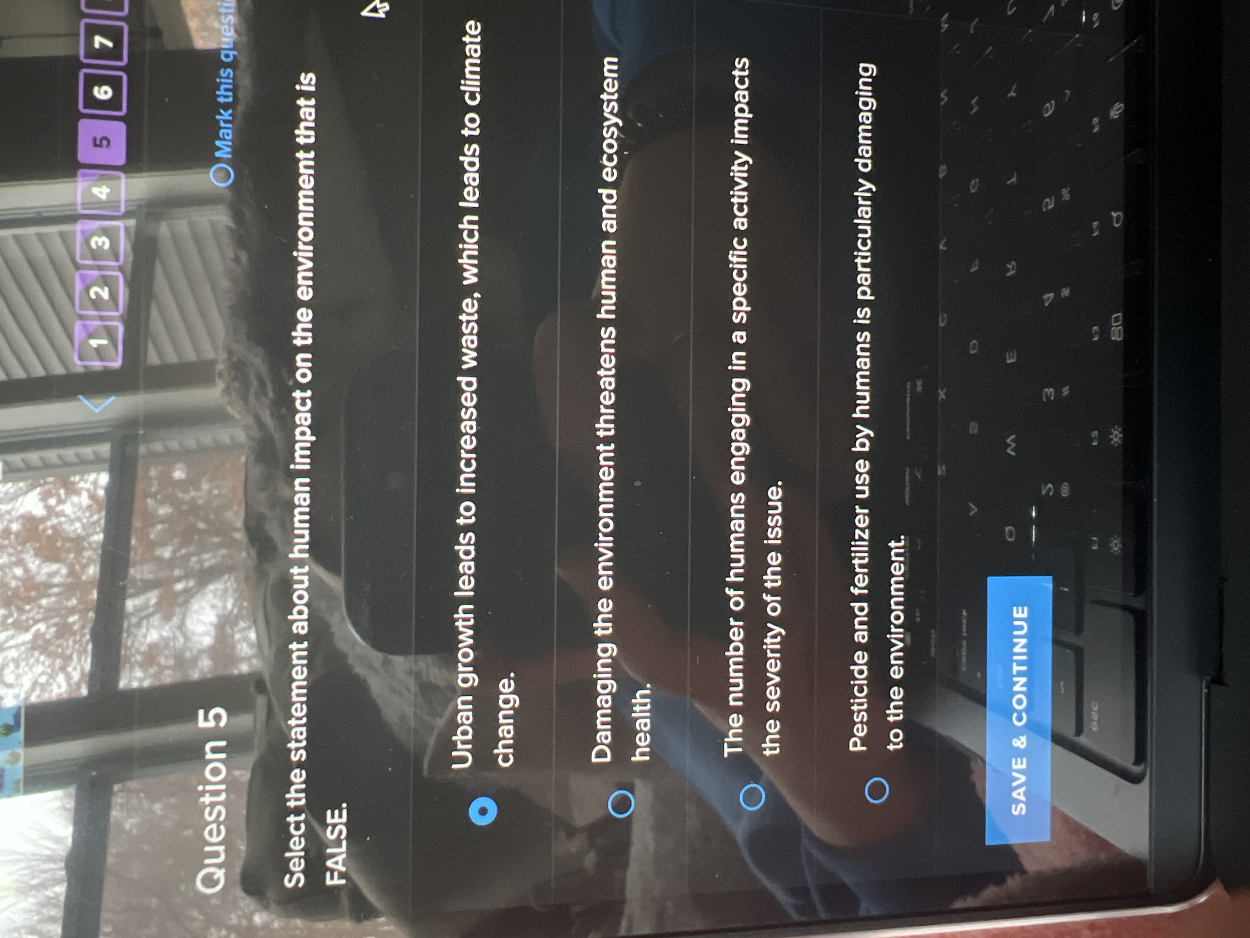 Solved Question 5Select the statement about human impact on | Chegg.com