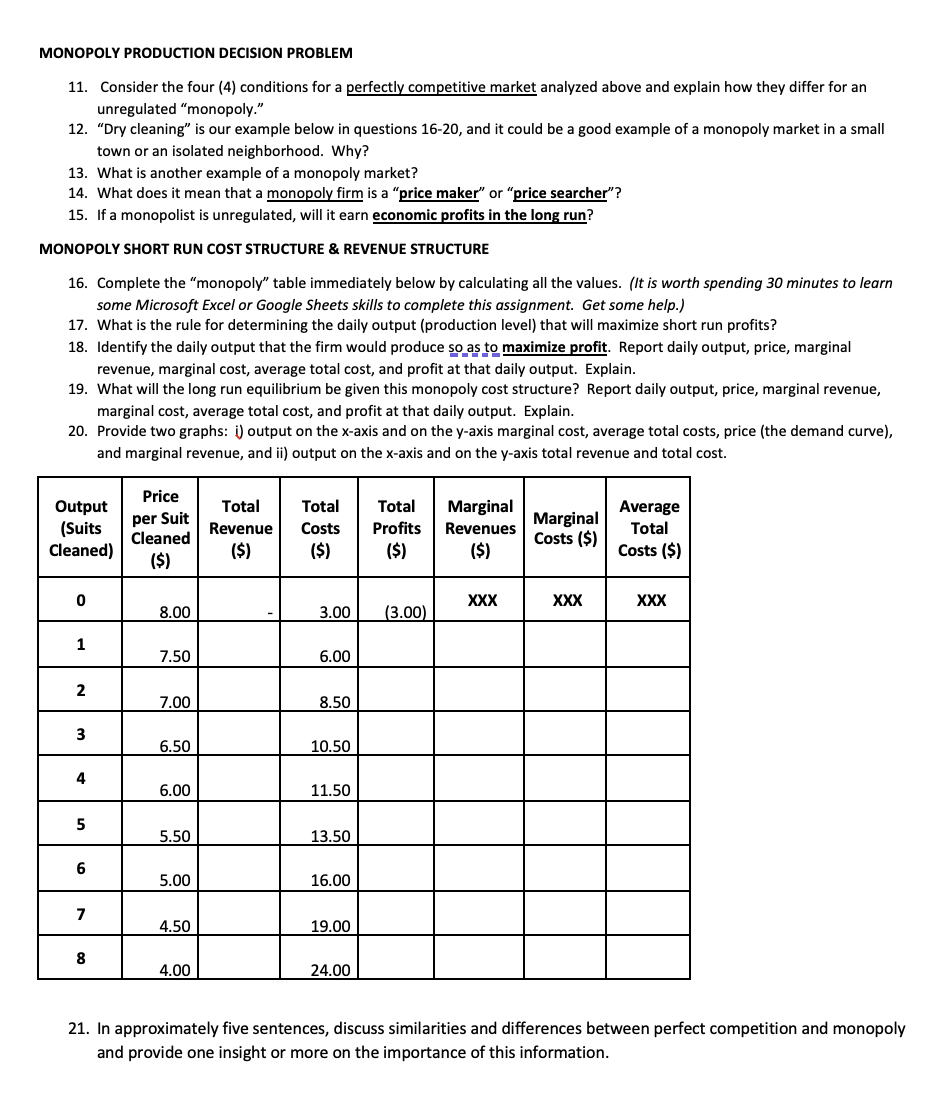 Solved PRODUCTION DECISION PROBLEMS Answer all the | Chegg.com
