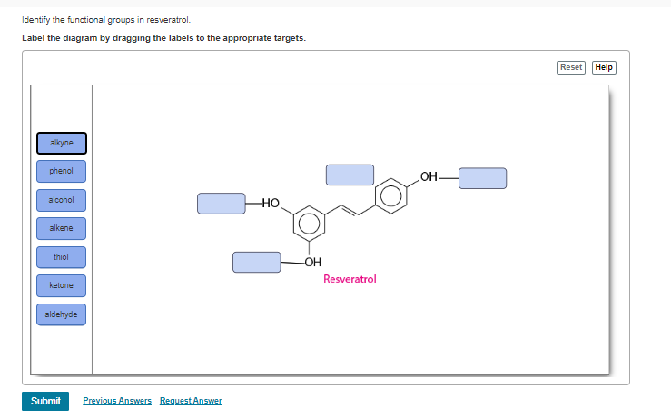 Solved Identify the functional groups in resveratrol. Label | Chegg.com