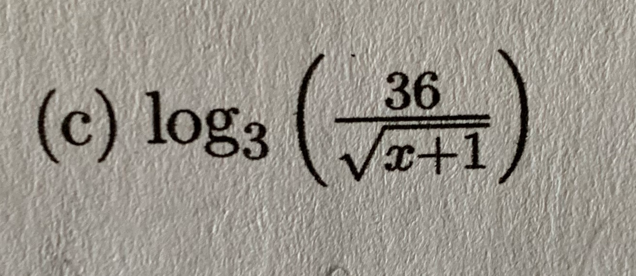 Solved (e) log(2) + 2 log(3) - log(4) + log(5) 36 (c) log3 | Chegg.com