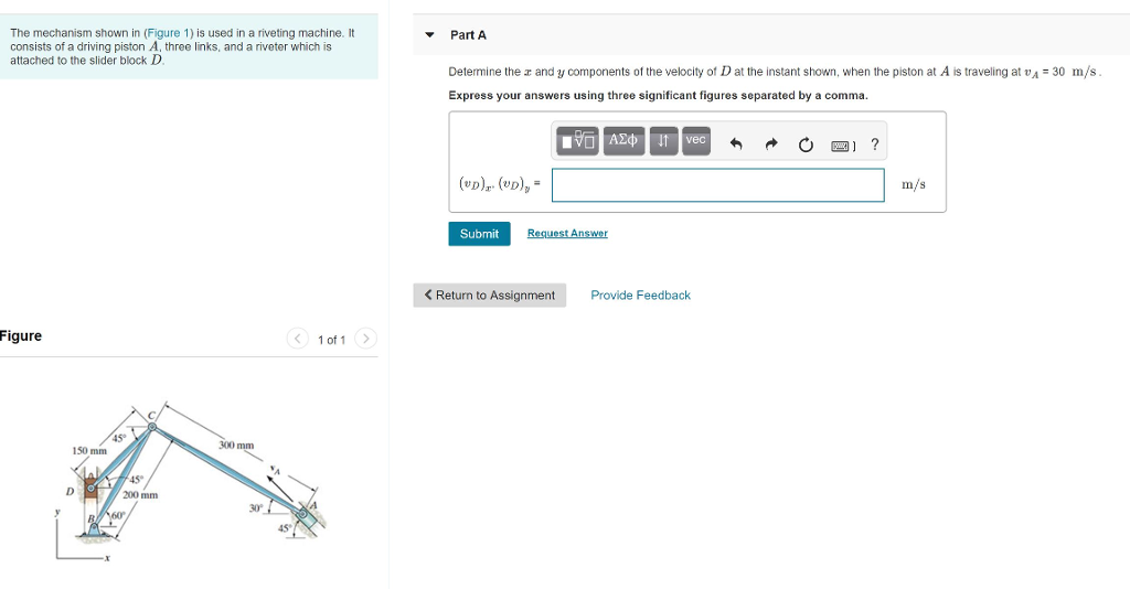 Solved The mechanism shown in (Figure 1) is used in a | Chegg.com