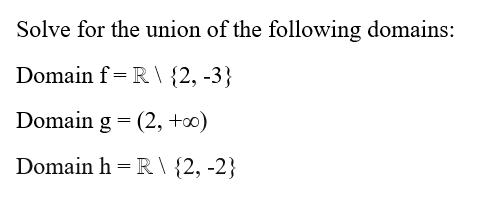 Solved Solve for the union of the following domains: Domain | Chegg.com