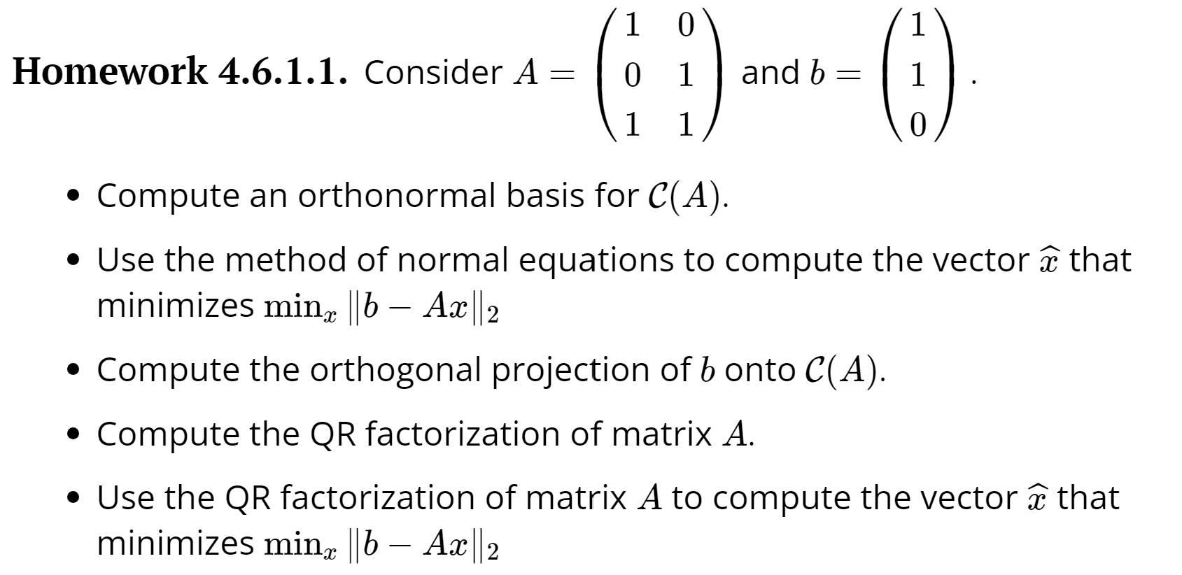 Solved Homework 4.6.1.1. ﻿Consider A=([1,0],[0,1],[1,1]) | Chegg.com