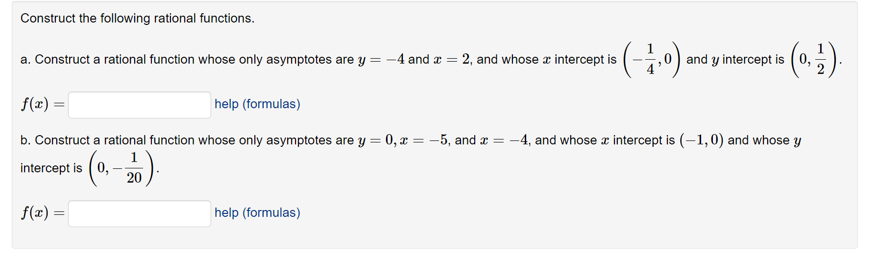 Solved Construct the following rational functions. a. | Chegg.com