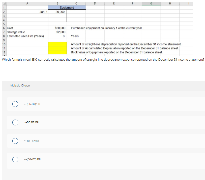 Solved А D E F H 1 B G Unearned Fees 2 Dec. 1 0 3 Dec. 8 | Chegg.com