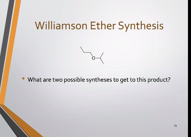 Solved Williamson Ether Synthesis What are two possible | Chegg.com