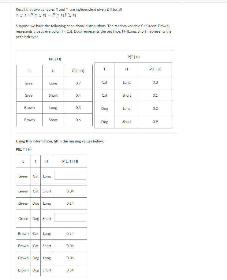 Solved Recall that two variables X and Y are independent | Chegg.com