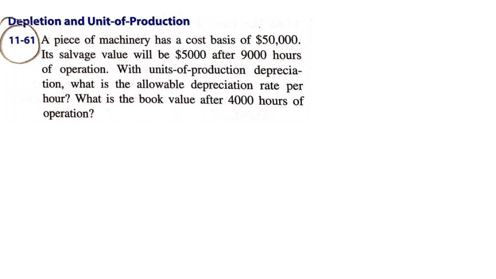 Solved Depletion and Unit-of-Production 11-61 A piece of | Chegg.com
