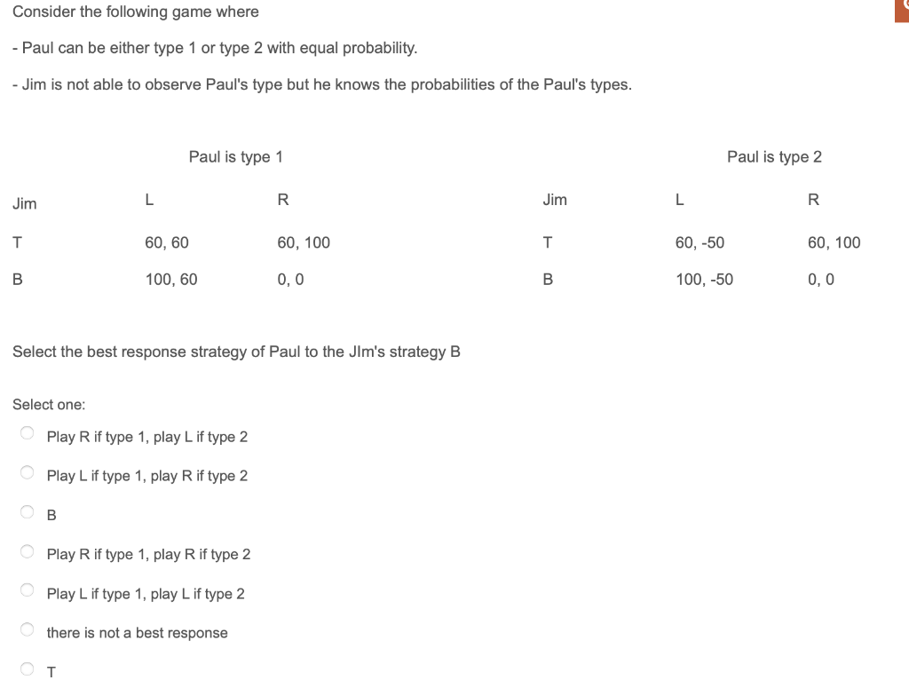Solved Consider the following game where - Paul can be | Chegg.com