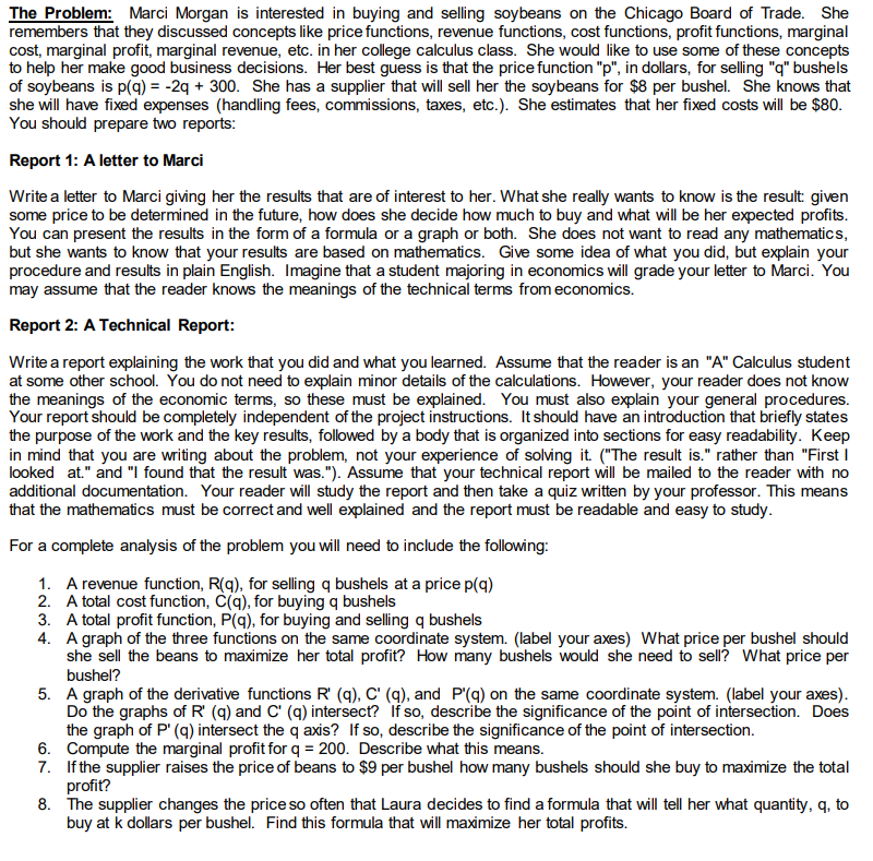 Solved The Problem: Marci Morgan is interested in buying and | Chegg.com