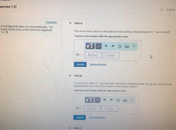 Solved xercise 7.27 8 of 12 Constants Part A A 060-kg book | Chegg.com