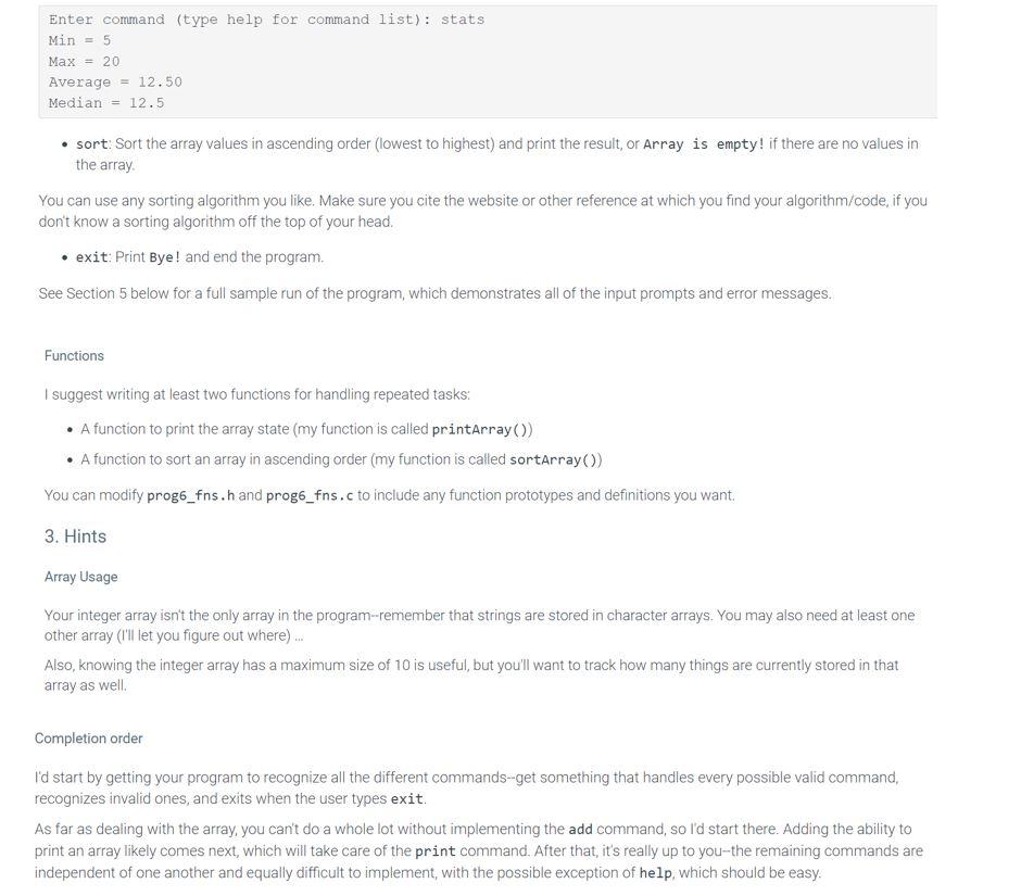 7.21 Program 6: Arrays and Strings 1. Introduction | Chegg.com