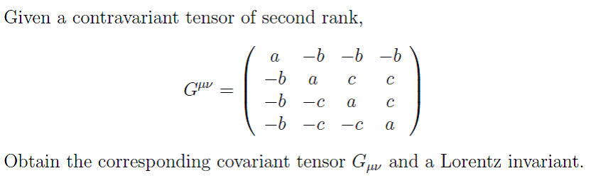 Solved Given a contravariant tensor of second rank, Gu a -6 | Chegg.com