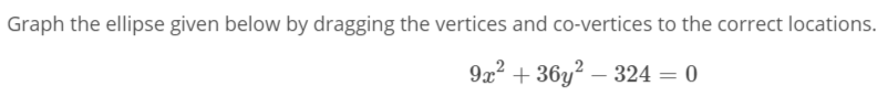 Solved Graph the ellipse given below by dragging the | Chegg.com