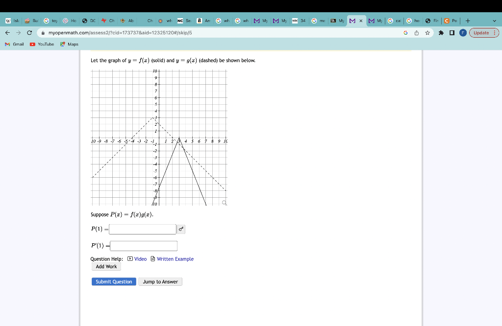Solved Let the graph of y=f(x) (solid) and y=g(x) (dashed) | Chegg.com