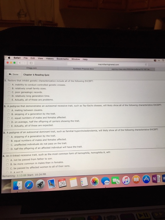 Solved Safari File Edit Mew History Bookmarks Window Help | Chegg.com