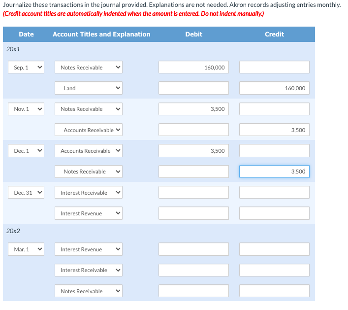 Solved Sept. 1 Sold land to Marge Bailey for $160,000. A | Chegg.com